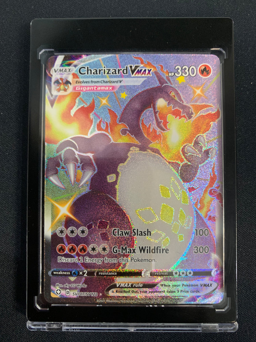 POKEMON SWSH SHINING FATES VMAX FULL ART SECRET RARE CHARIZARD SV107/S ...