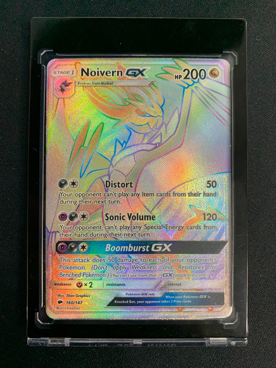 POKEMON SUN & MOON BURNING SHADOWS NOIVERN GX SECRET RAINBOW RARE 160 ...